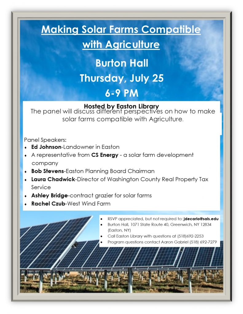 Easton Library – 1074 NYS ROUTE 40 GREENWICH, NY 12834-9518 518-692-2253