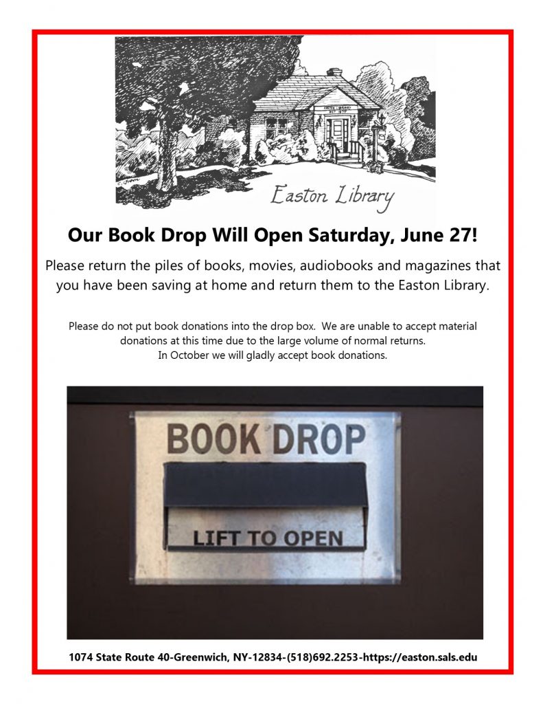 Easton Library – 1074 NYS ROUTE 40 GREENWICH, NY 12834-9518 518-692-2253