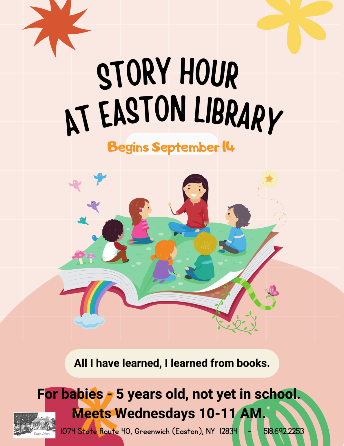 Easton Library – 1074 NYS ROUTE 40 GREENWICH, NY 12834-9518 518-692-2253