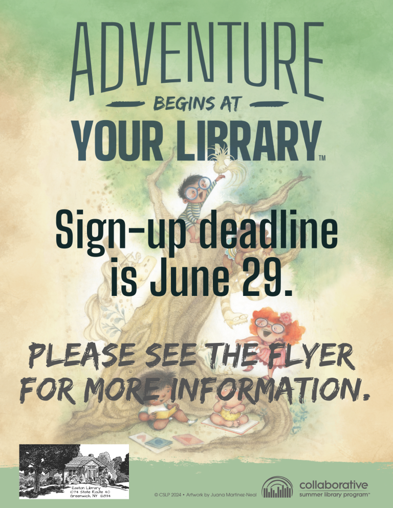 Easton Library – 1074 NYS ROUTE 40 GREENWICH, NY 12834-9518 518-692-2253